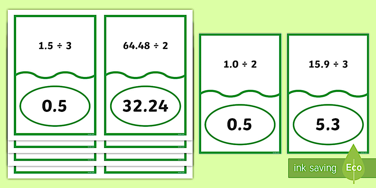 NSW Decimal Number Division Matching Cards (teacher made)