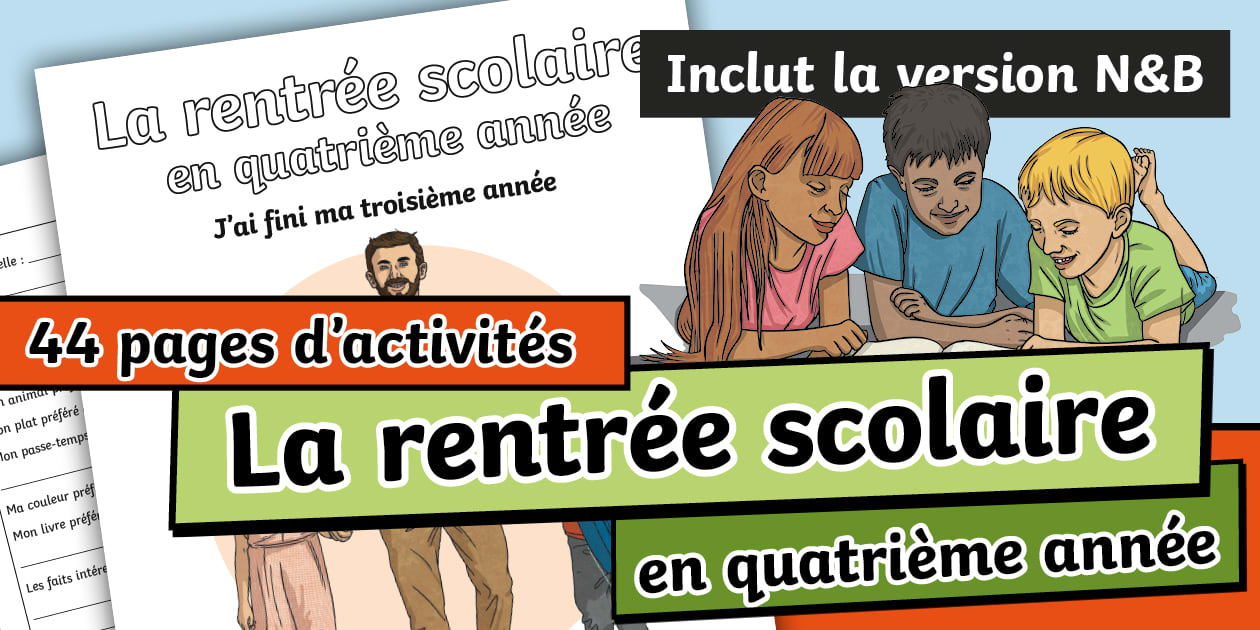 Grade 4 Back to School - J'ai fini Booklet French