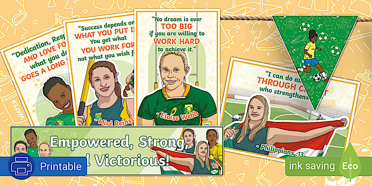 Celebrating SA Sports Women Display Pack I Twinkl