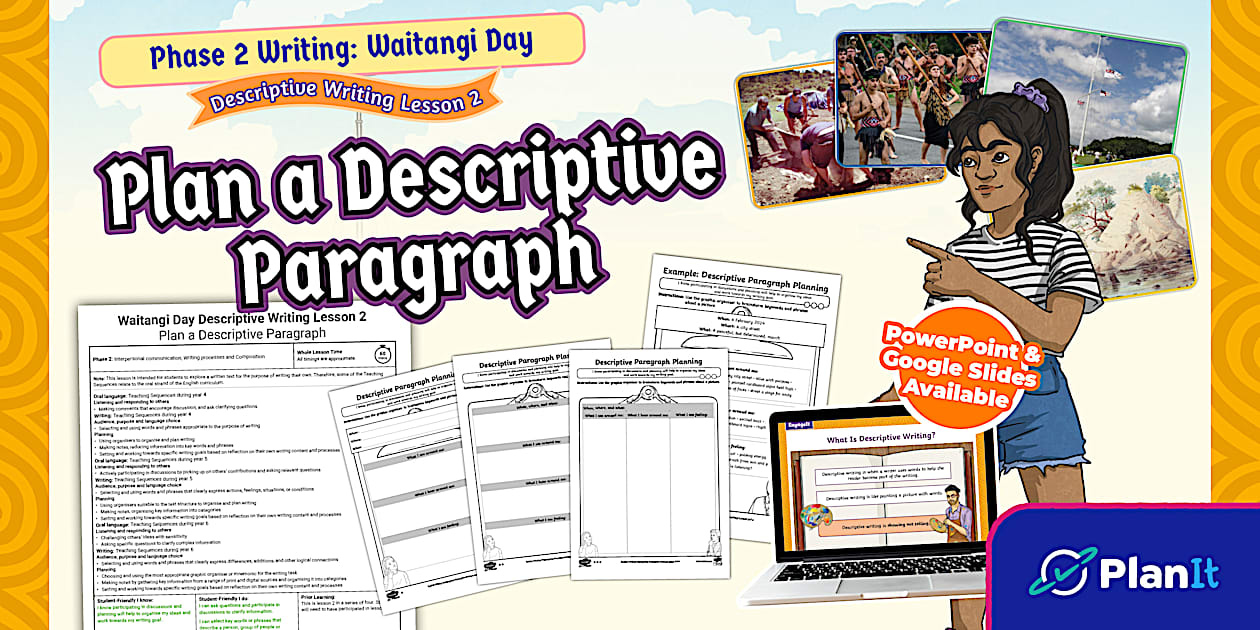 Ph2 Waitangi Day Writing L2: Plan a Descriptive Paragraph