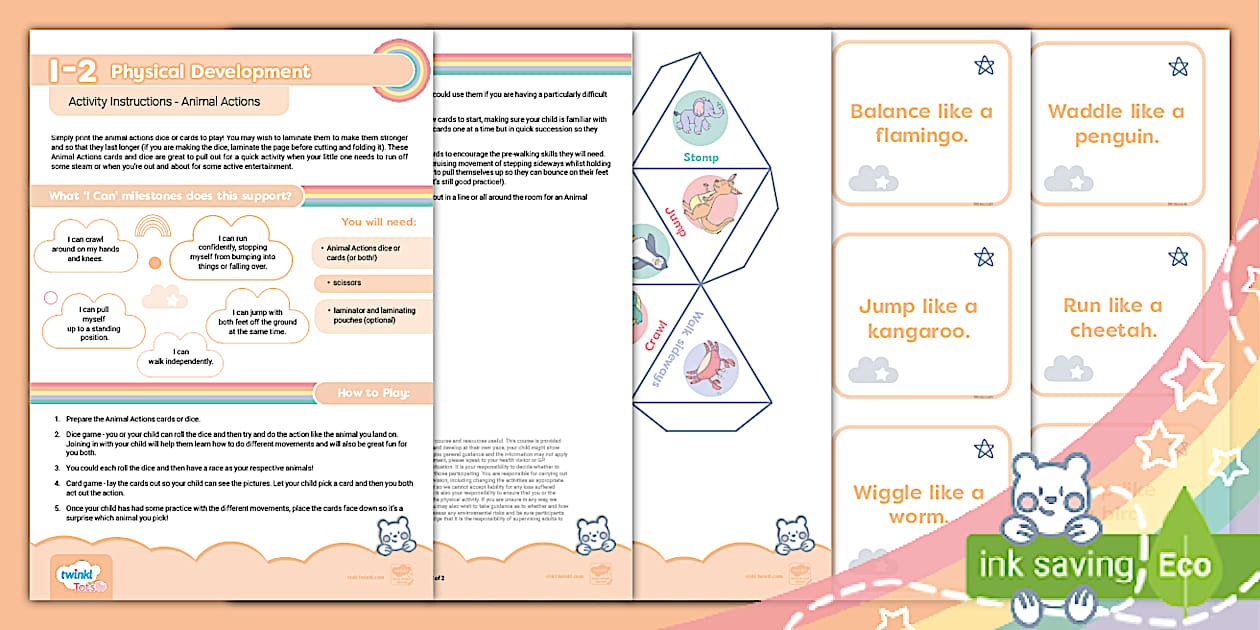 Age 1-2 Physical Development - Animal Actions - Twinkl