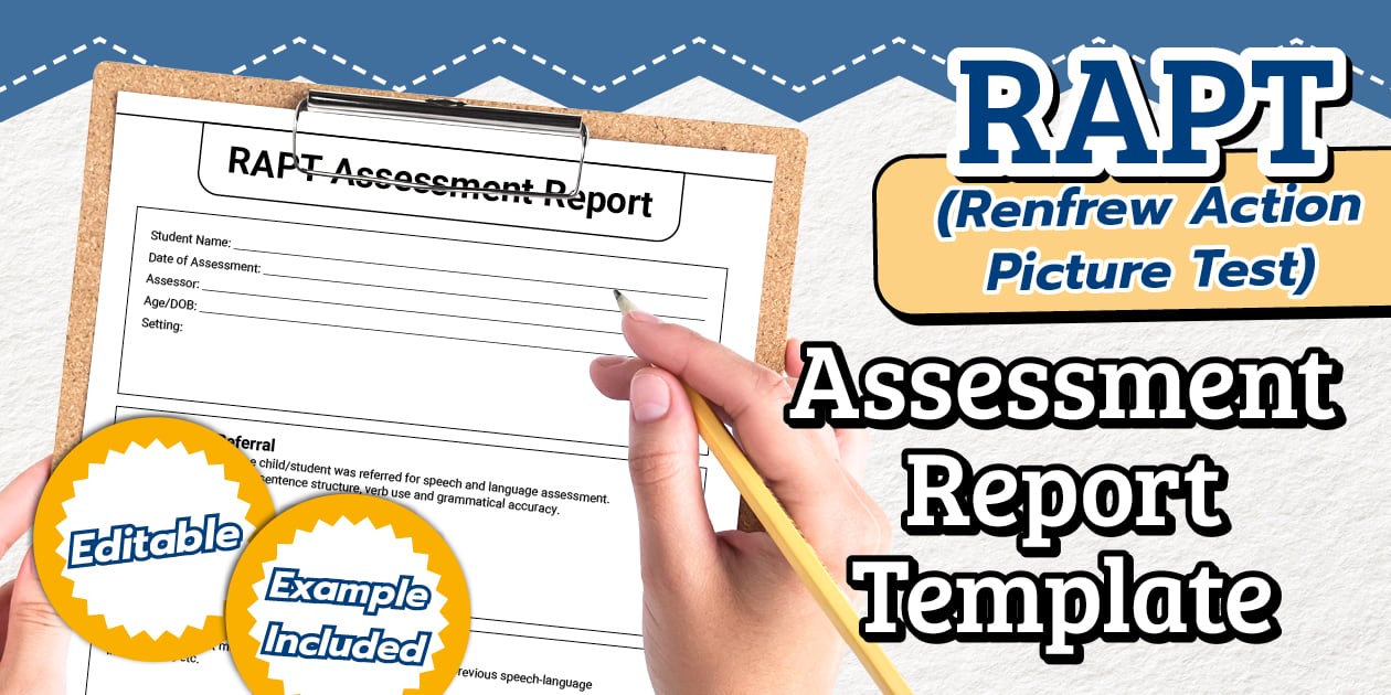 RAPT Assessment Report Template for Speech Therapists