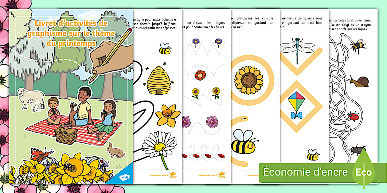 Livret d'activités de graphisme du printemps - Twinkl