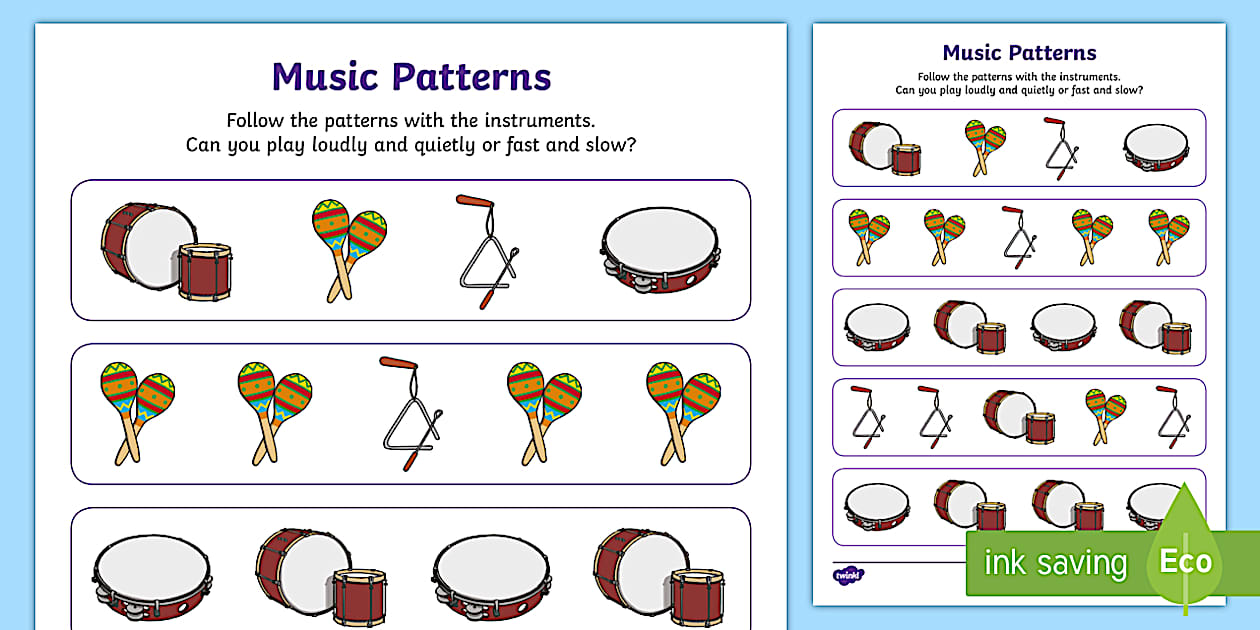 Music Pattern Sheet (teacher made) - Twinkl