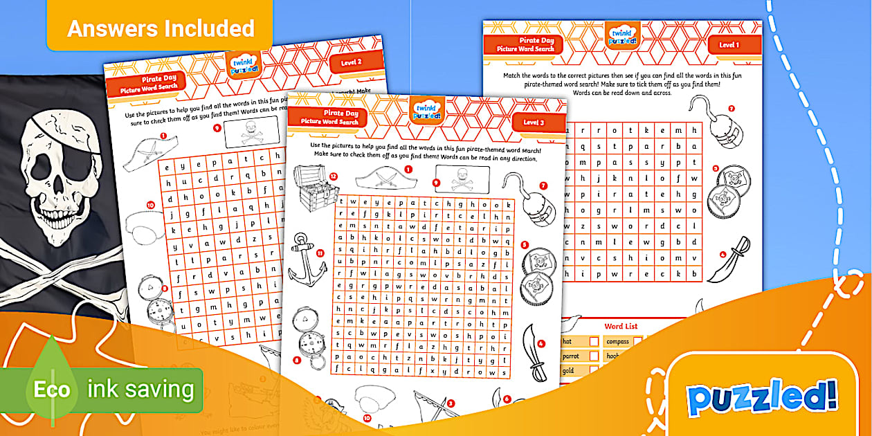 Pirate Word Search - Twinkl Puzzled (Teacher-Made) - Twinkl