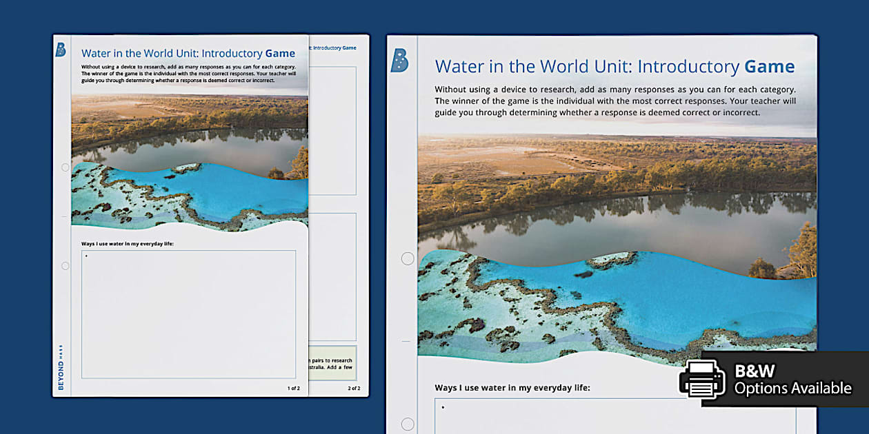 Water in the World Unit: Introductory Game (Teacher-Made)