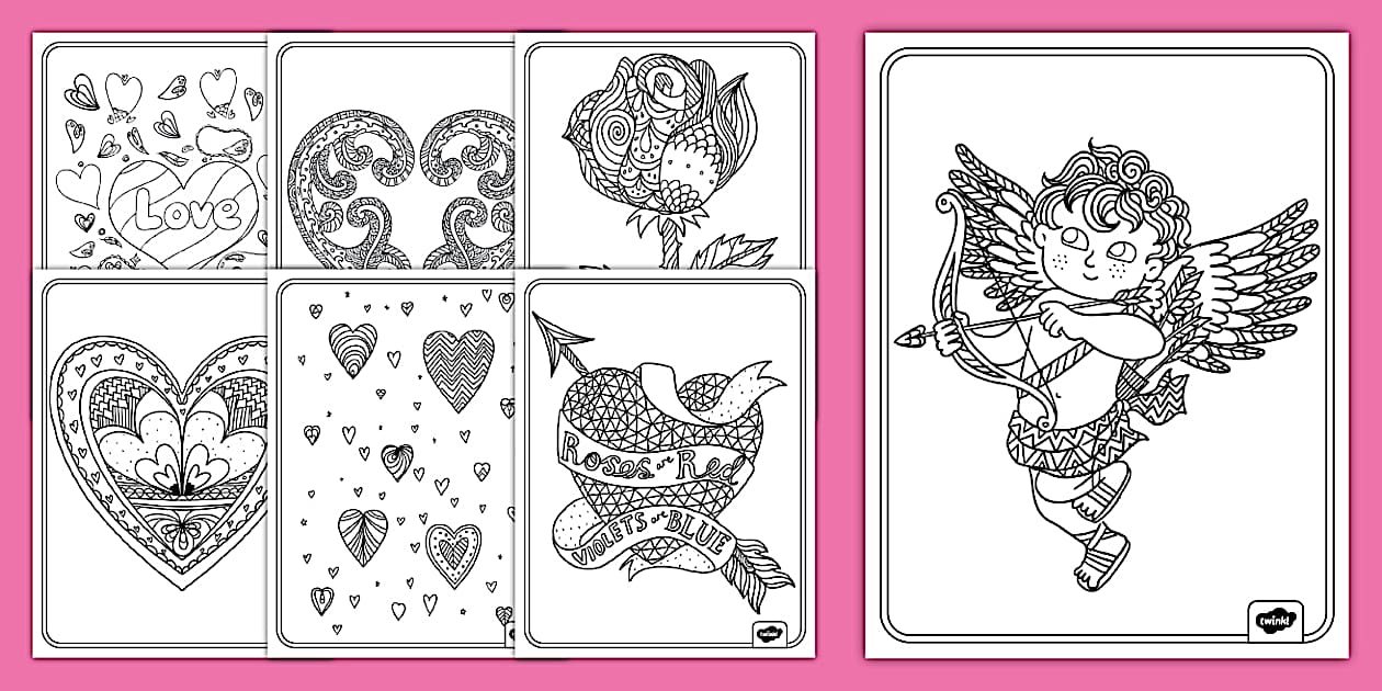 Valentine's Day Mindfulness Coloring Pages (teacher made)