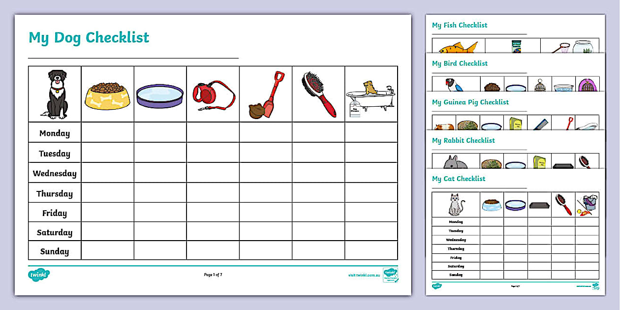Animal Care Checklists (Teacher-Made) - Twinkl