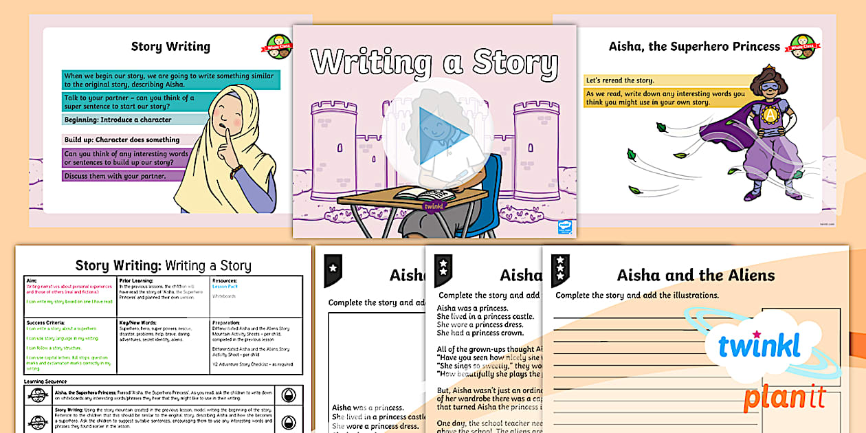 Superheroes: Aisha, the Superhero Princess: Story Writing 4 Y2 Lesson Pack