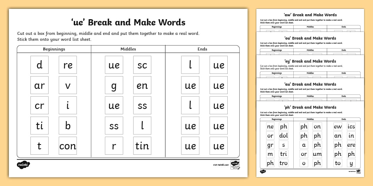 Sound Break and Make Activity Pack (teacher made) - Twinkl