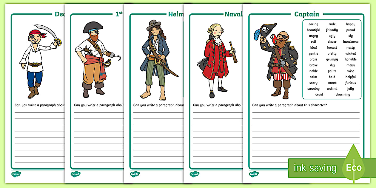 Editable Pirate Description Writing Frames (teacher made)