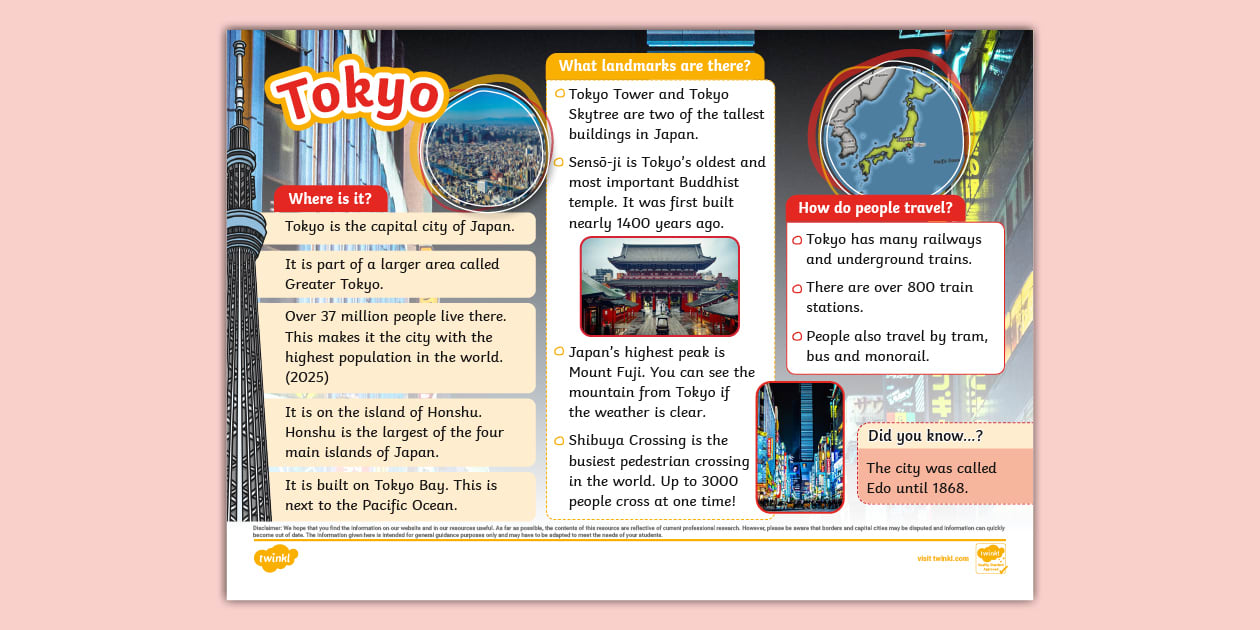 KS1 Tokyo Fact File (teacher made) - Twinkl