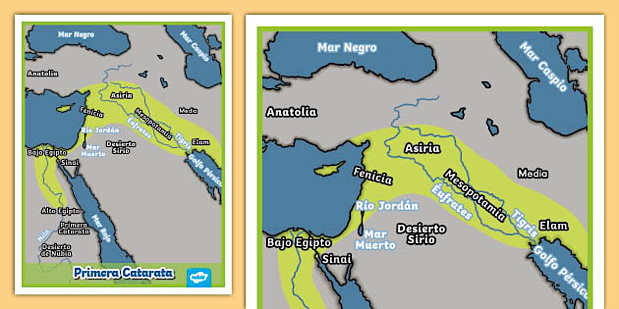 Mapa - Creciente Fértil - Twinkl Colombia - Twinkl
