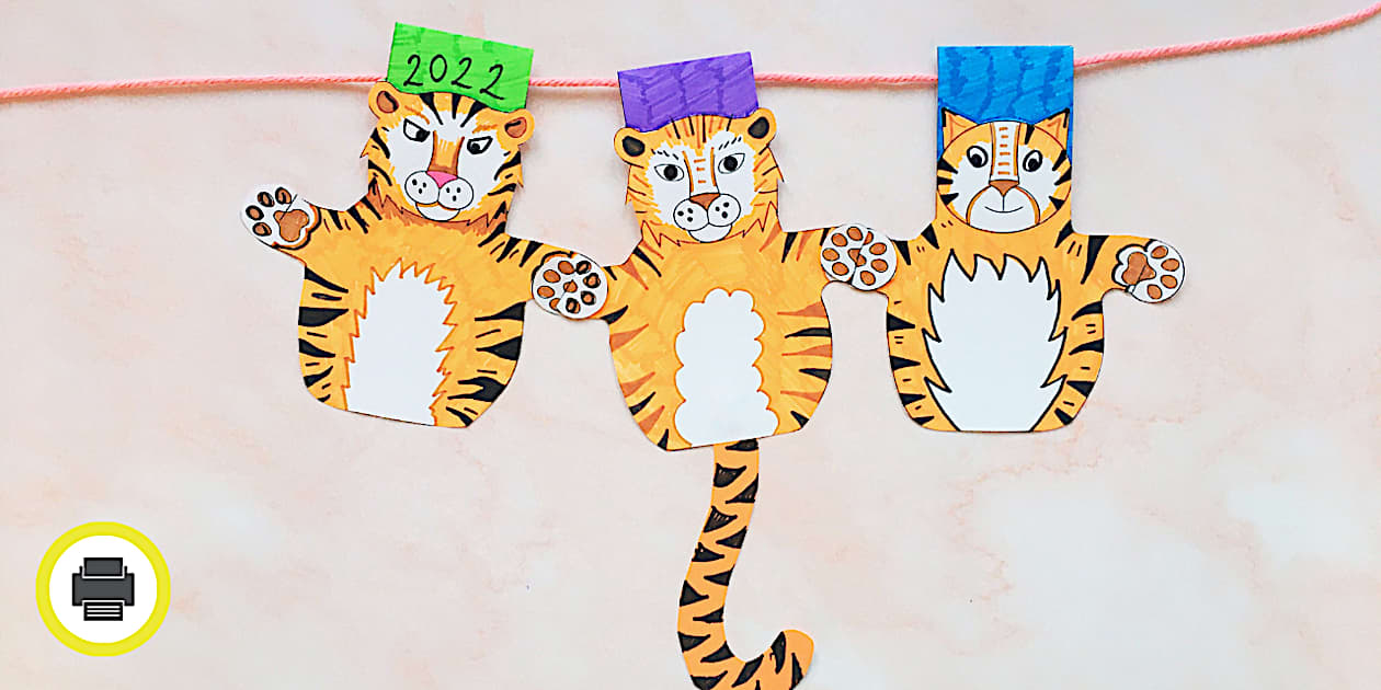 Year of the Tiger Paper Chain - Chinese New Year Activities