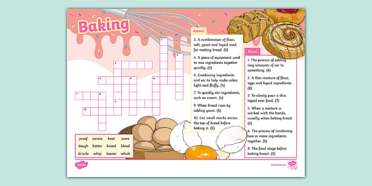 Baking Crossword - Twinkl - KS2 (Teacher-Made) - Twinkl