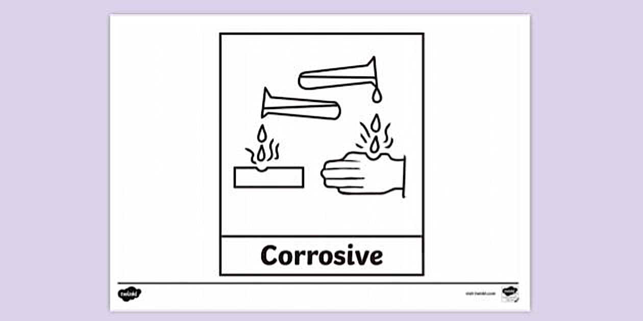 Hazard Symbol Corrosive Colouring Sheet | Colouring Sheets