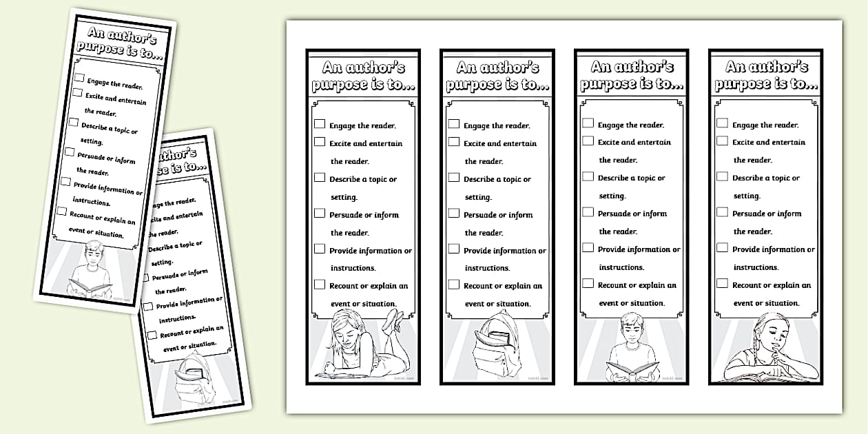 Author's Purpose Bookmarks (Teacher-Made) - Twinkl