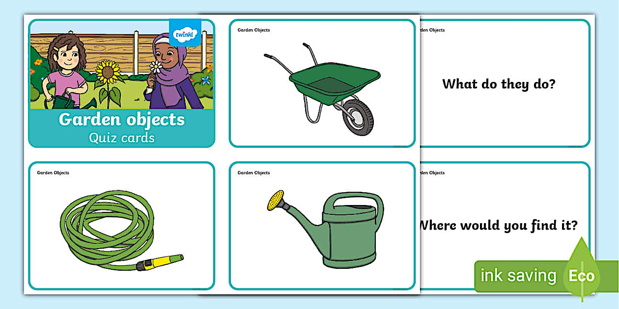 Garden Objects Quiz Cards (teacher made) - Twinkl