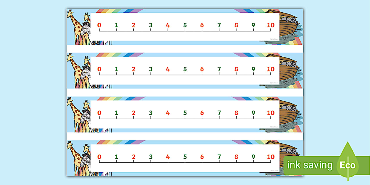 👉 Noah's Ark Number Line (0-10) (teacher made) - Twinkl