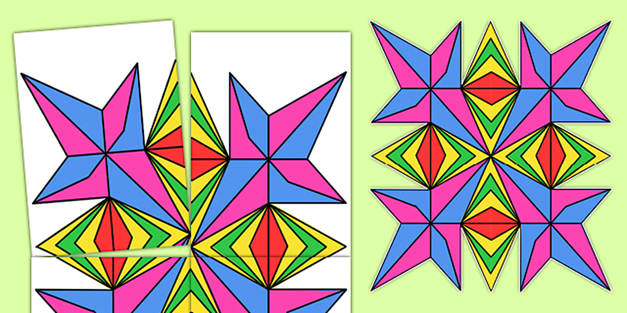 Large Rangoli Pattern Template (Teacher-Made) - Twinkl