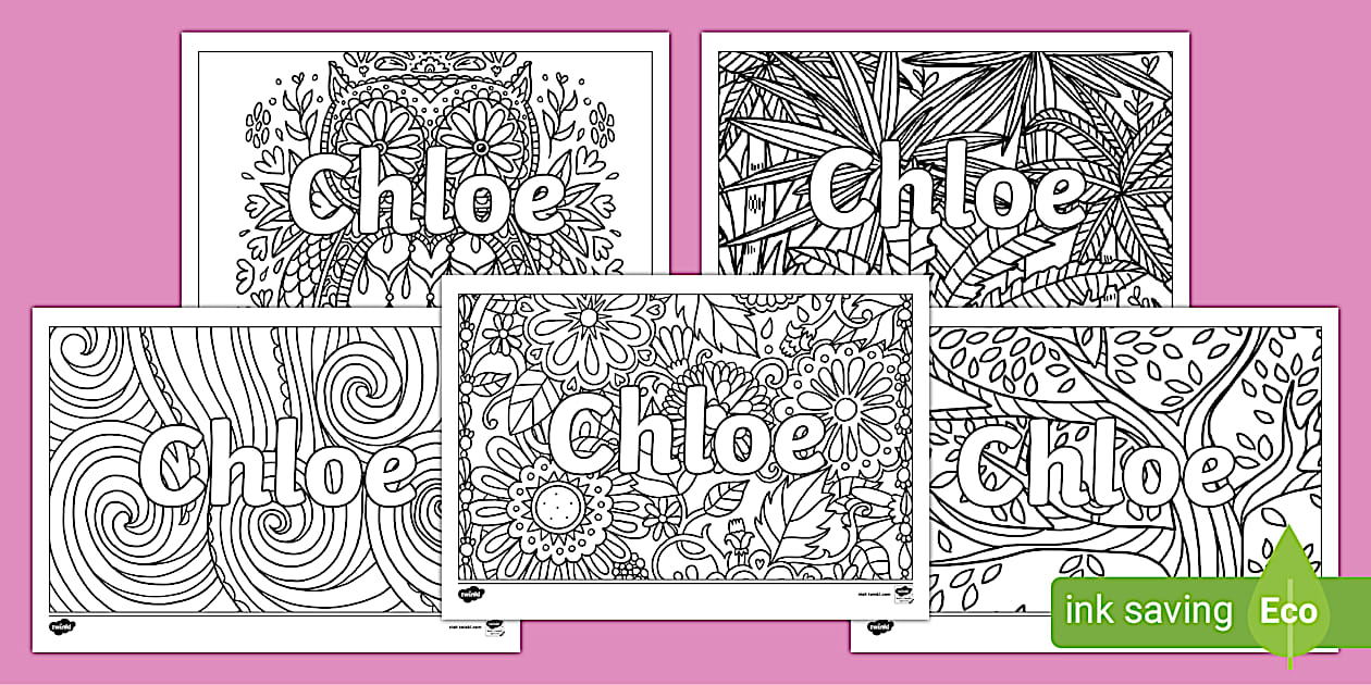 Chloe Mindfulness Name Colouring Activity | Twinkl | KS1