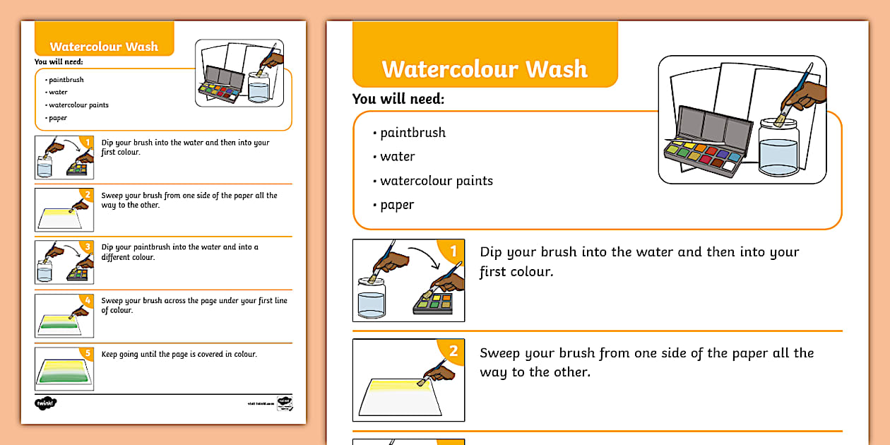 Worksheet Watercolour Wash (teacher made) - Twinkl