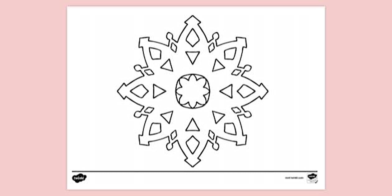 Snowflake Template Colouring | Colouring Sheets - Twinkl