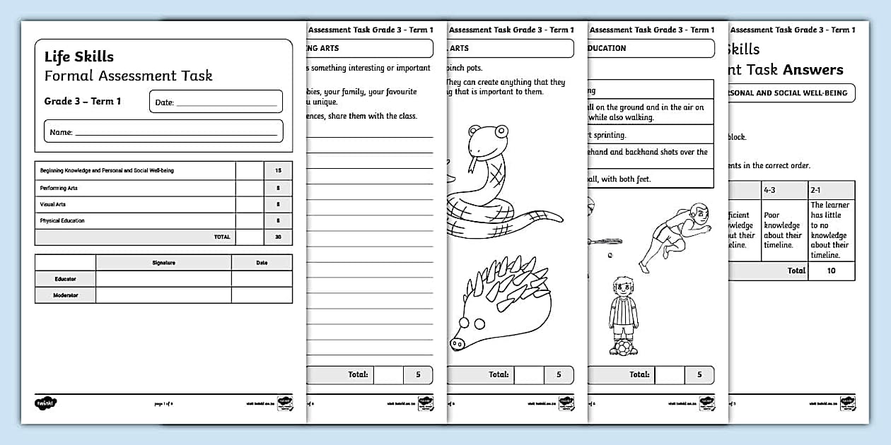 Grade 3 Life Skills Term 1 Formal Assessment Task - Twinkl
