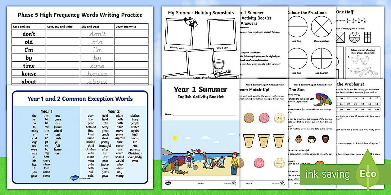 Summer Holiday Transition Year 1 Moving into Year 2 Activity Pack - KS1 New