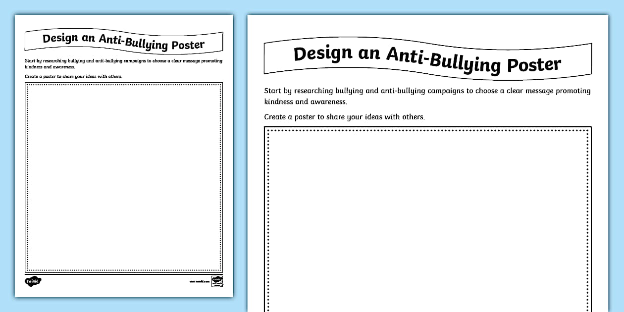 Design an Anti-Bullying Poster (teacher made) - Twinkl