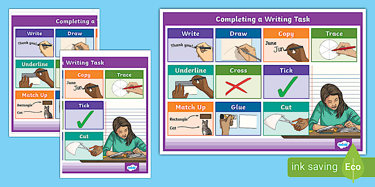 Completing A Writing Task - EAL Vocabulary Classroom Poster