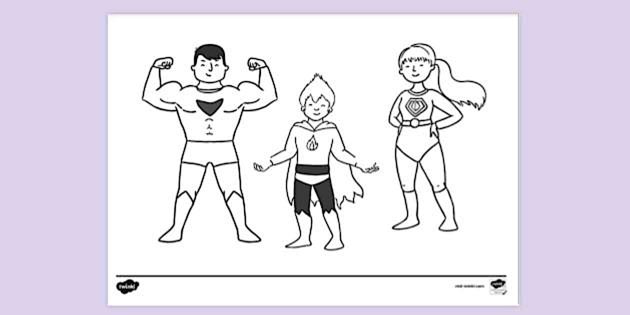 Superhero Colouring Page PDF | Colouring Pages - Twinkl