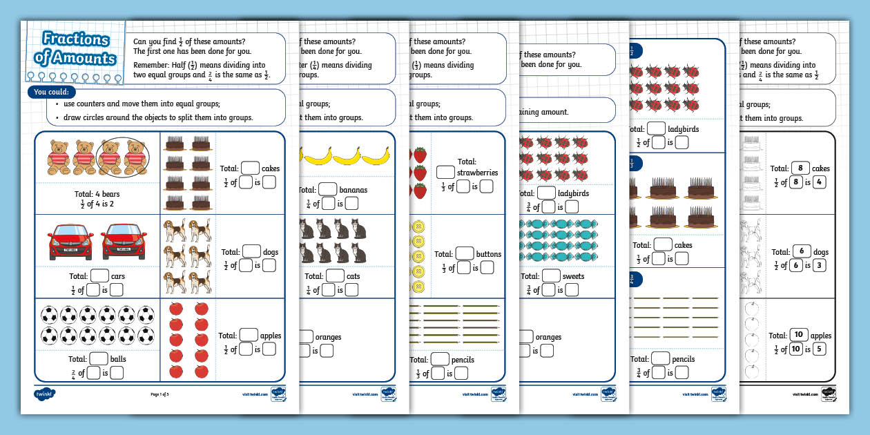 Finding Fractions of Amounts (teacher made) - Twinkl