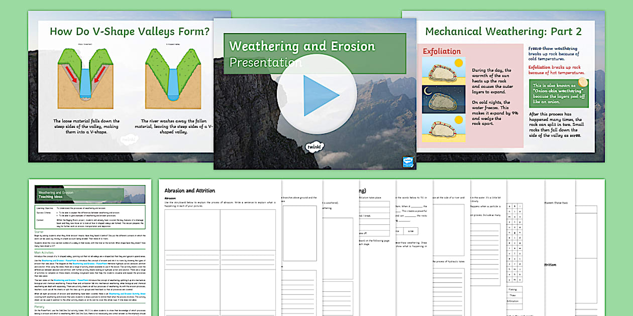 Weathering and Erosion Lesson Pack (teacher made) - Twinkl