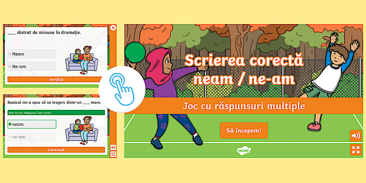 Scrierea corectă neam/ne-am – Joc online cu răspunsuri multiple