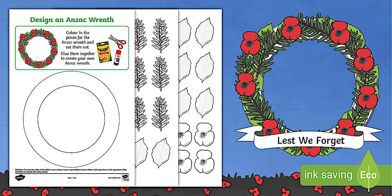 Design an Anzac Wreath Activity | Anzac Day | New Zealand