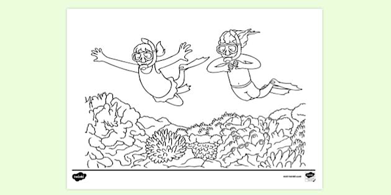 Children Colouring Page Ocean | Colouring Sheets - Twinkl