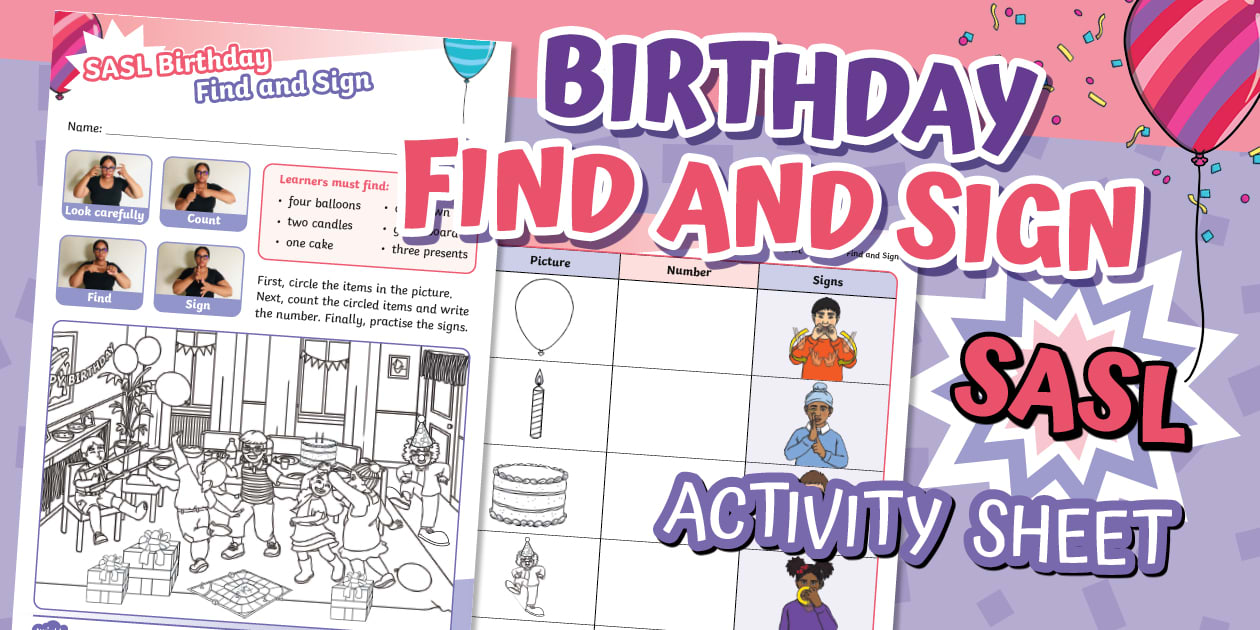 FP - SASL - Birthday - Find and Sign - Activity Sheet (CAPS)