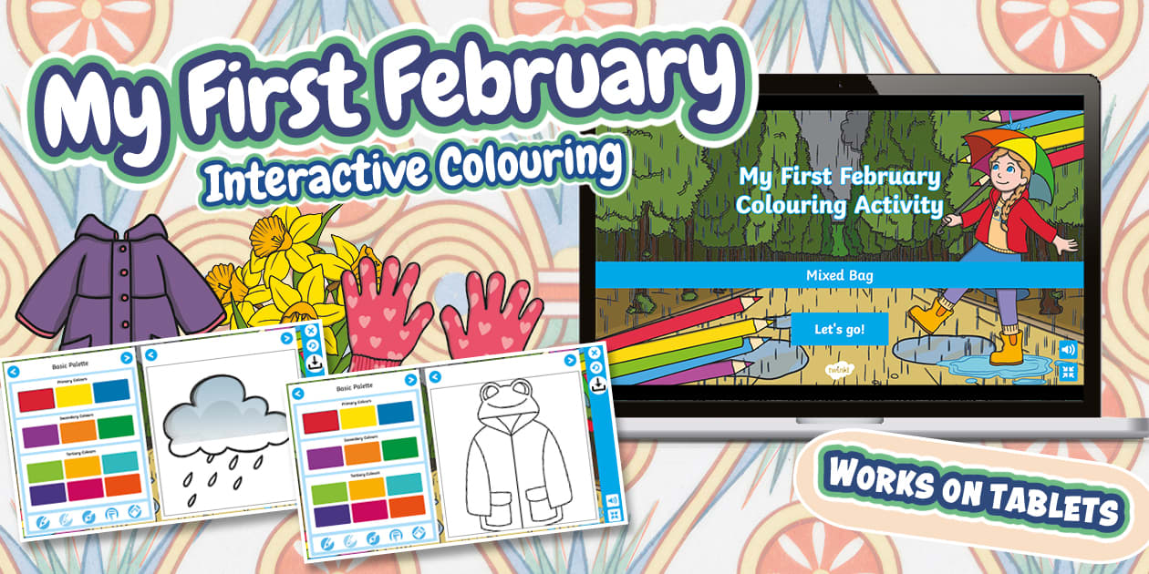 My First February Interactive Colouring