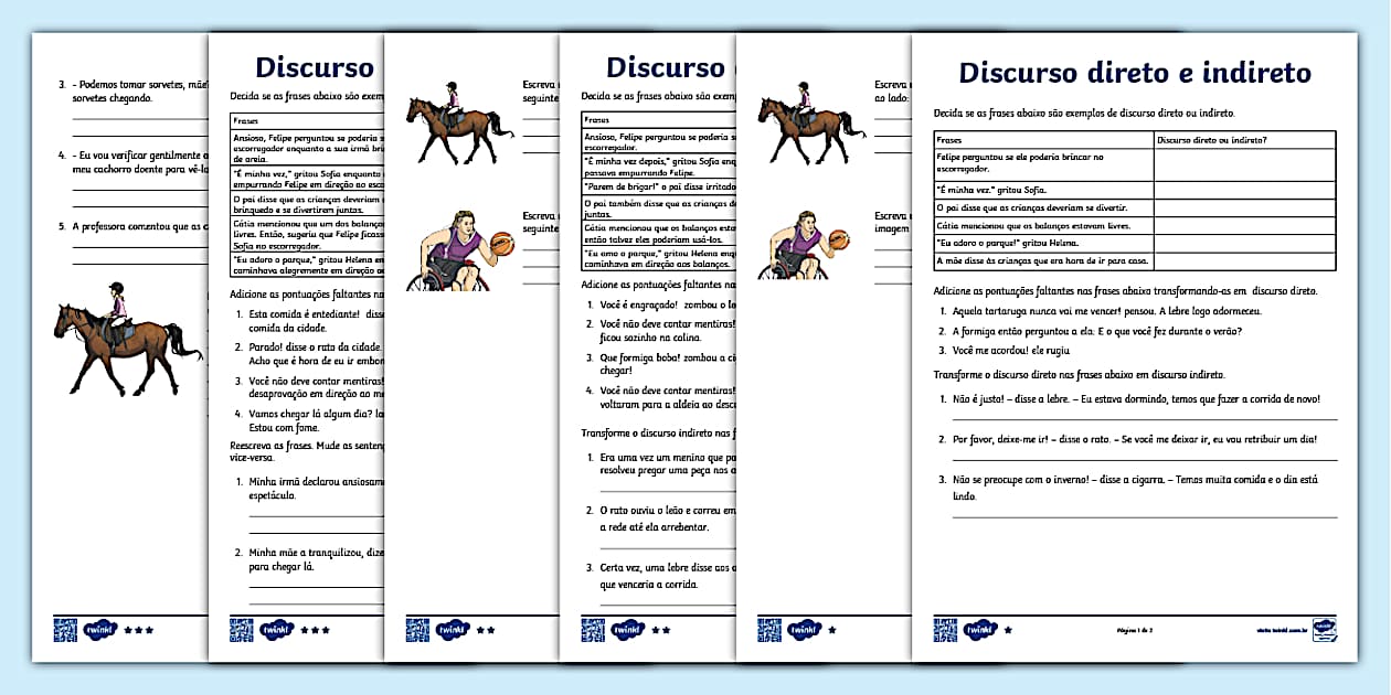 Discurso direto e indireto - Diferenciação (Teacher-Made)