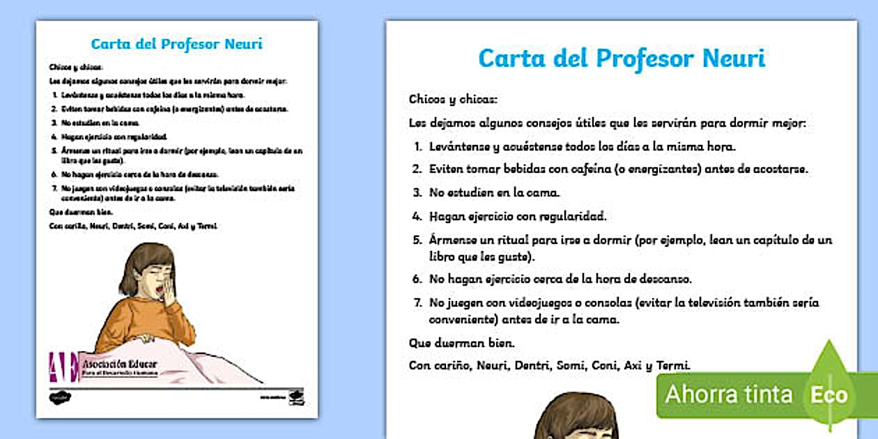 Hoja informativa: Carta del Profesor Neuri - Twinkl