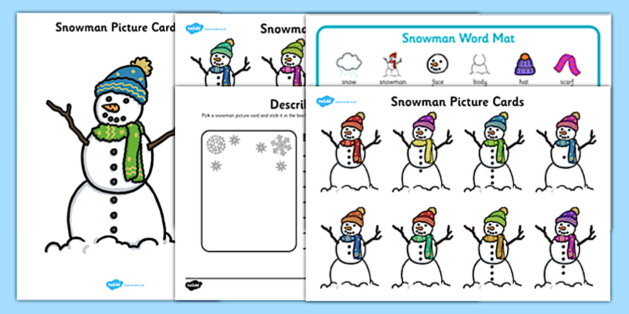 Snowman Description Pack (teacher made) - Twinkl