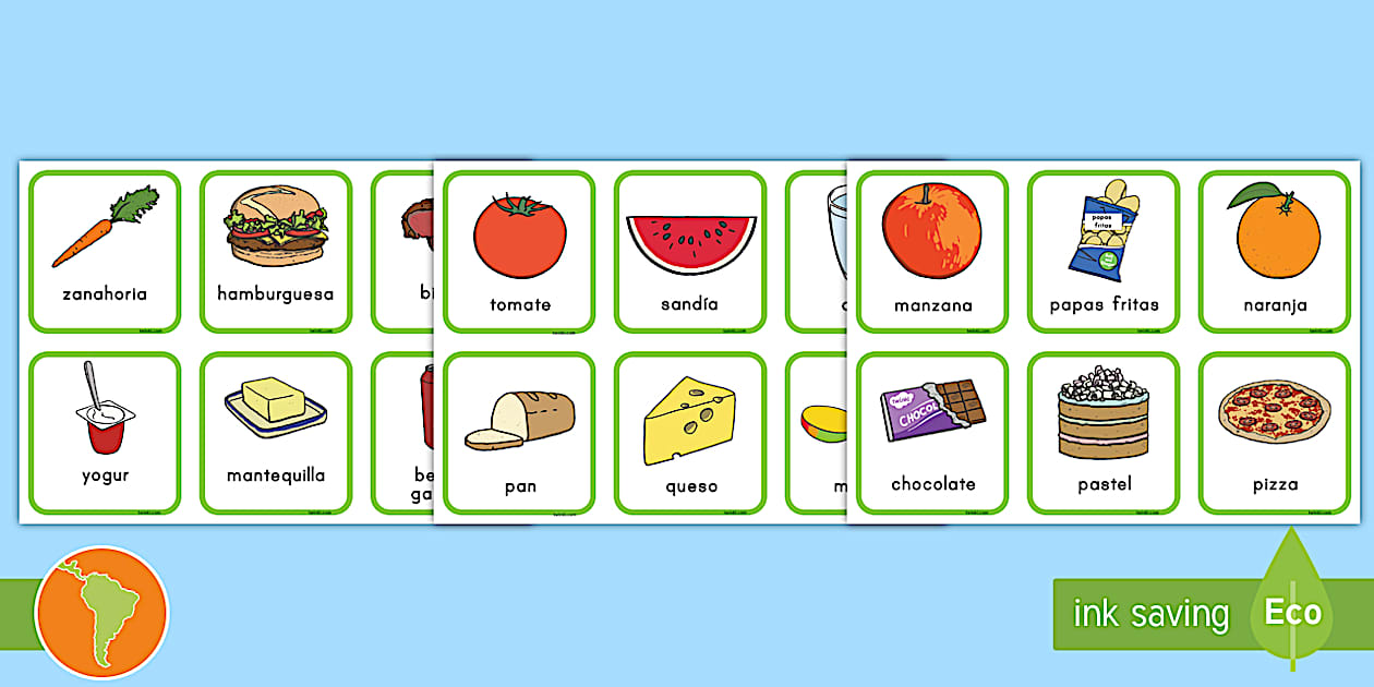 Tarjetas de clasificar: La comida saludable y no saludable