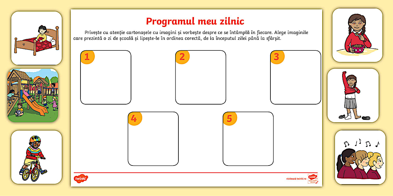 Programul meu zilnic – Pachet cu resurse - Twinkl