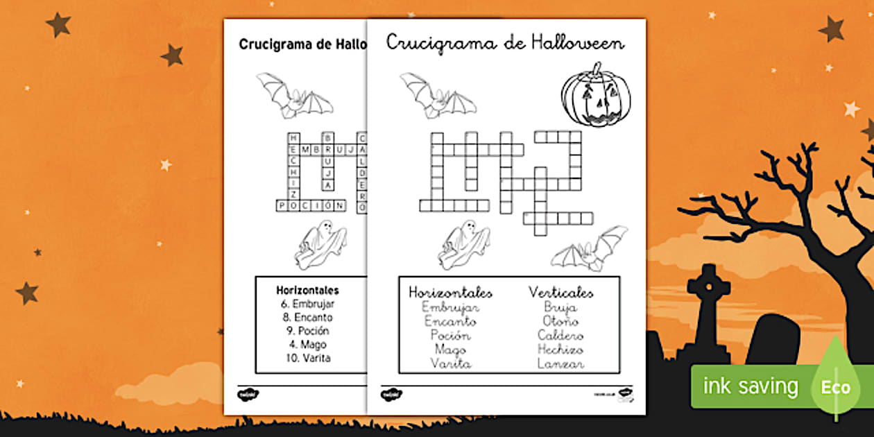 Crucigrama de Halloween | Educación Infantil - Twinkl