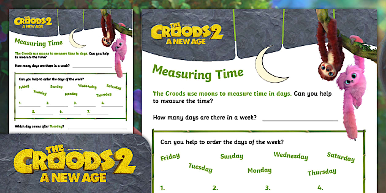 FREE! - The Croods 2: A New Age - Measuring Time [Ages 5-7]