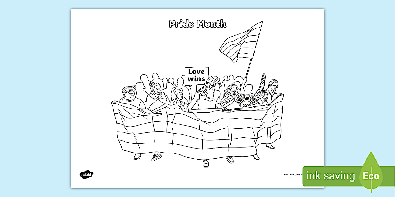 Pride Month Drawing Colouring Page (Teacher-Made) - Twinkl