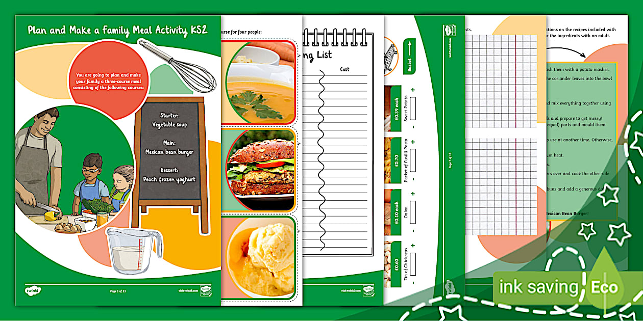 Plan and Make a Family Meal Activity KS2 (Teacher-Made)