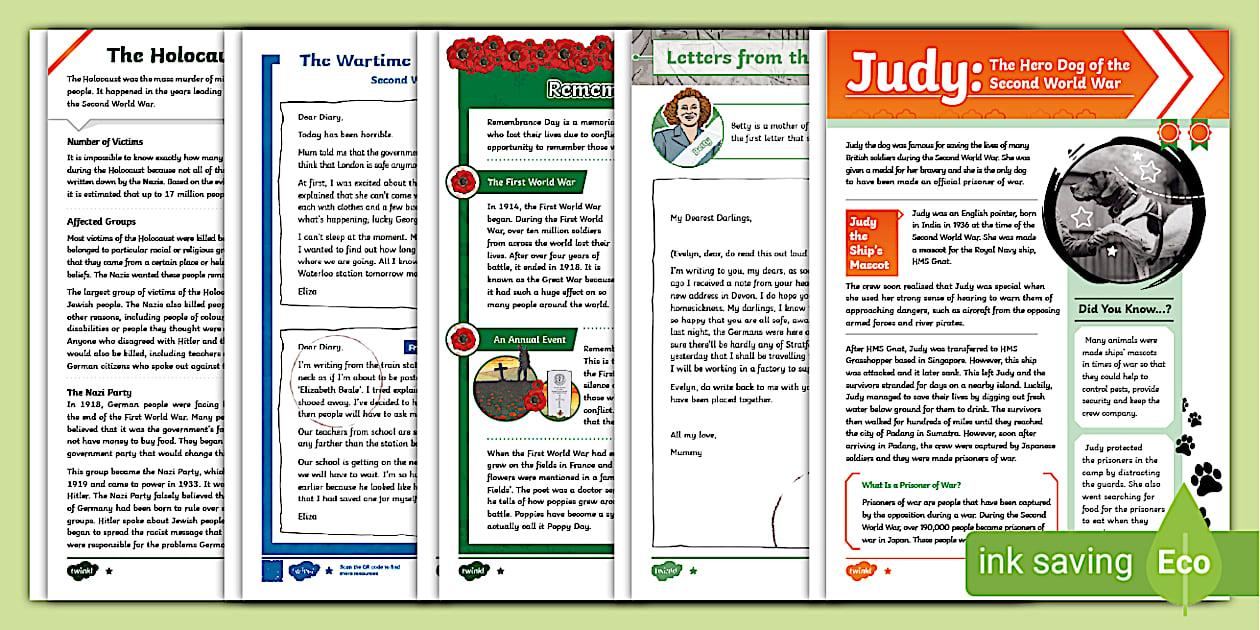 World War II Reading Comprehension Worksheets (PDF) – UKS2