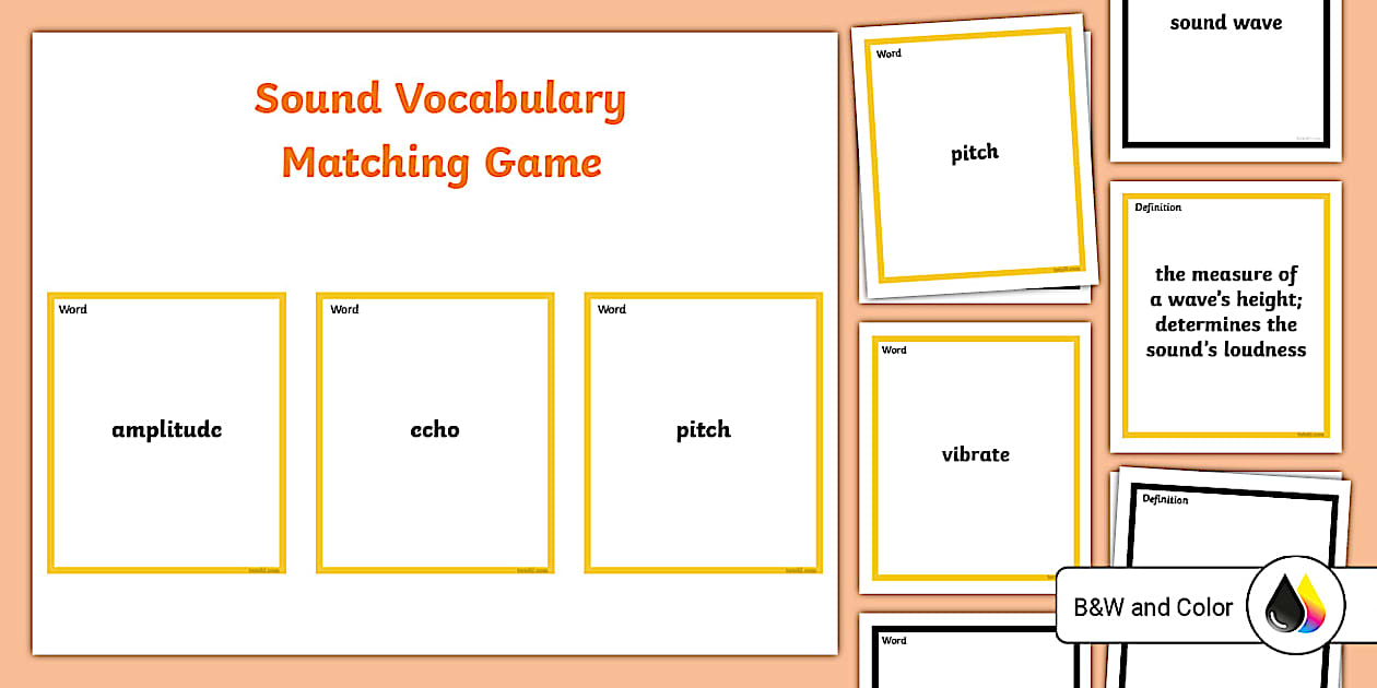 Sound Vocabulary Matching Game for 3rd-5th Grade - Twinkl